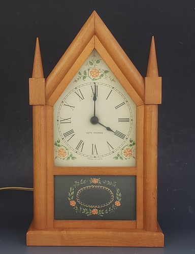 Seth Thomas Sharon Echo Model E 024-0000 Electric Maple Mantle Steeple ...