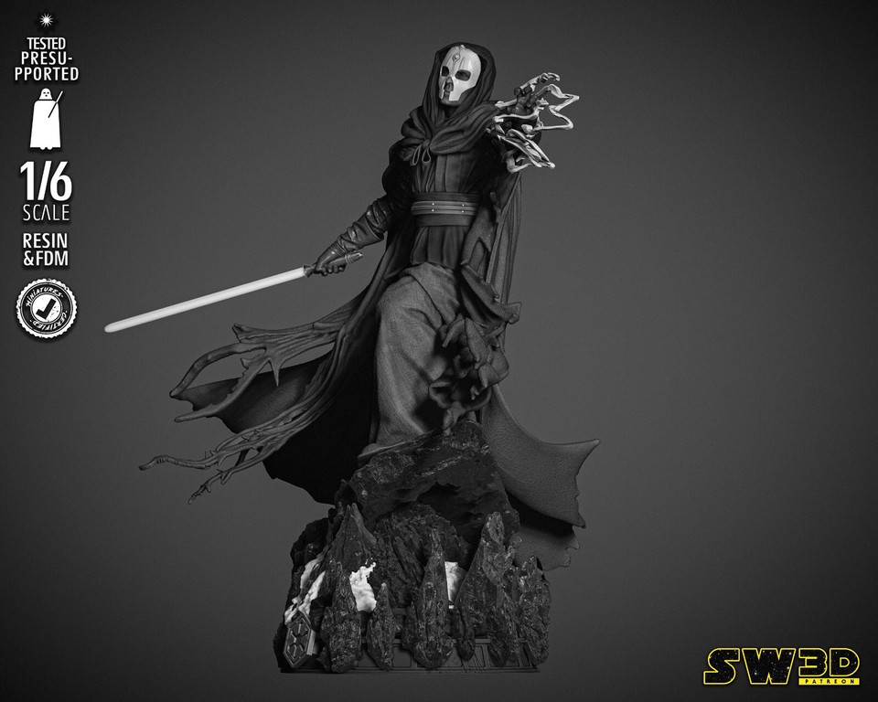 Darth Nihilus 3D Printed Figure, Star Wars Sith Lord Statue, Unpainted ...