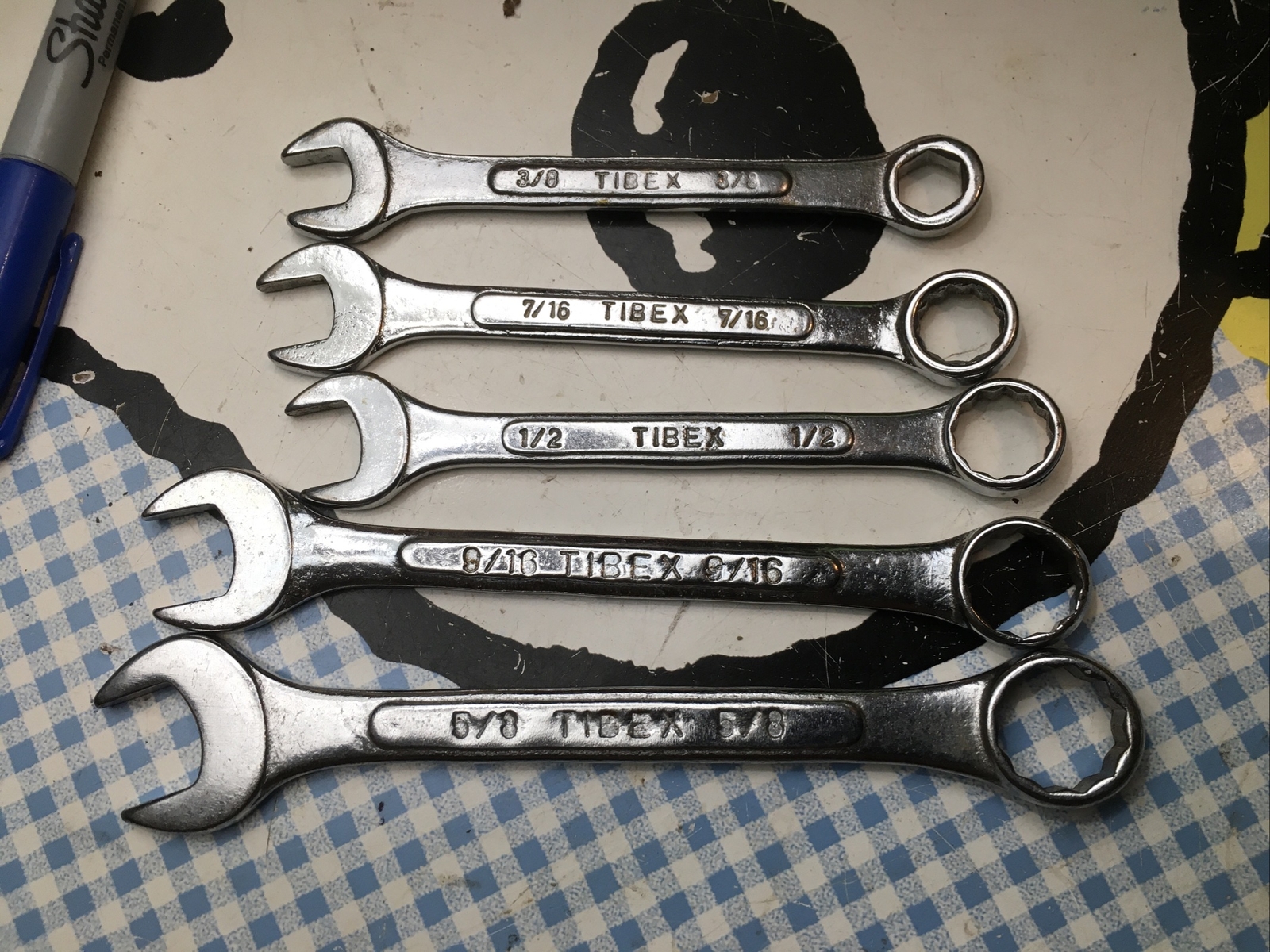 Tibex 5 Piece Wrench Set -Vintage 3/8” 7/16” 1/2” 9/16” 5/8” Taiwan | eBay