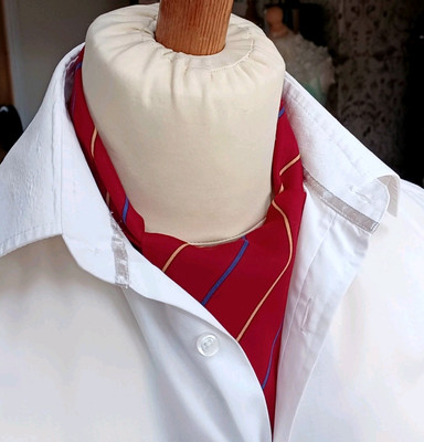 VINTAGE 1950S TOOTAL RED STRIPED CRAVAT/ASCOT NECK SCARF/MOD/60S/IVY ...