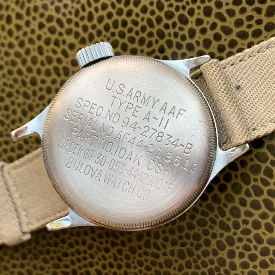 1943 Bulova A-11 U.S. Military WWII 10AK Hack US Military Wristwatch ...