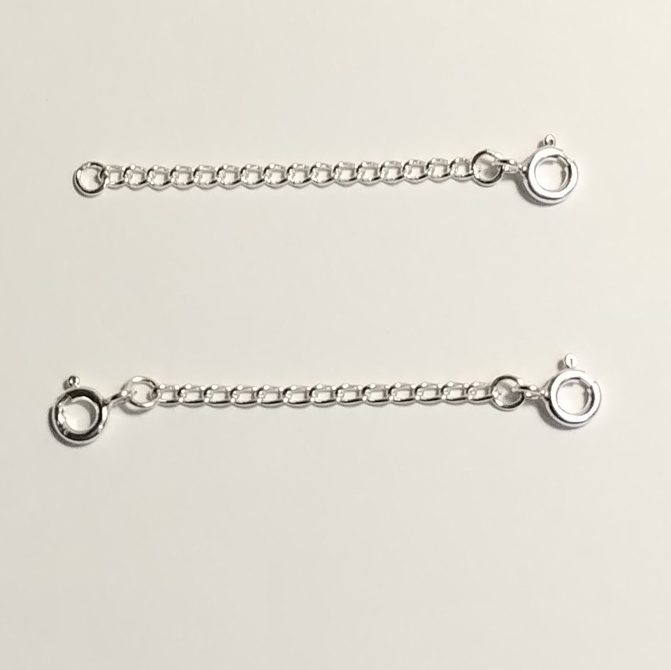 Sterling Silver Strong Curb Extender or Safety Chain - 1 or 2 Clasps 1 ...