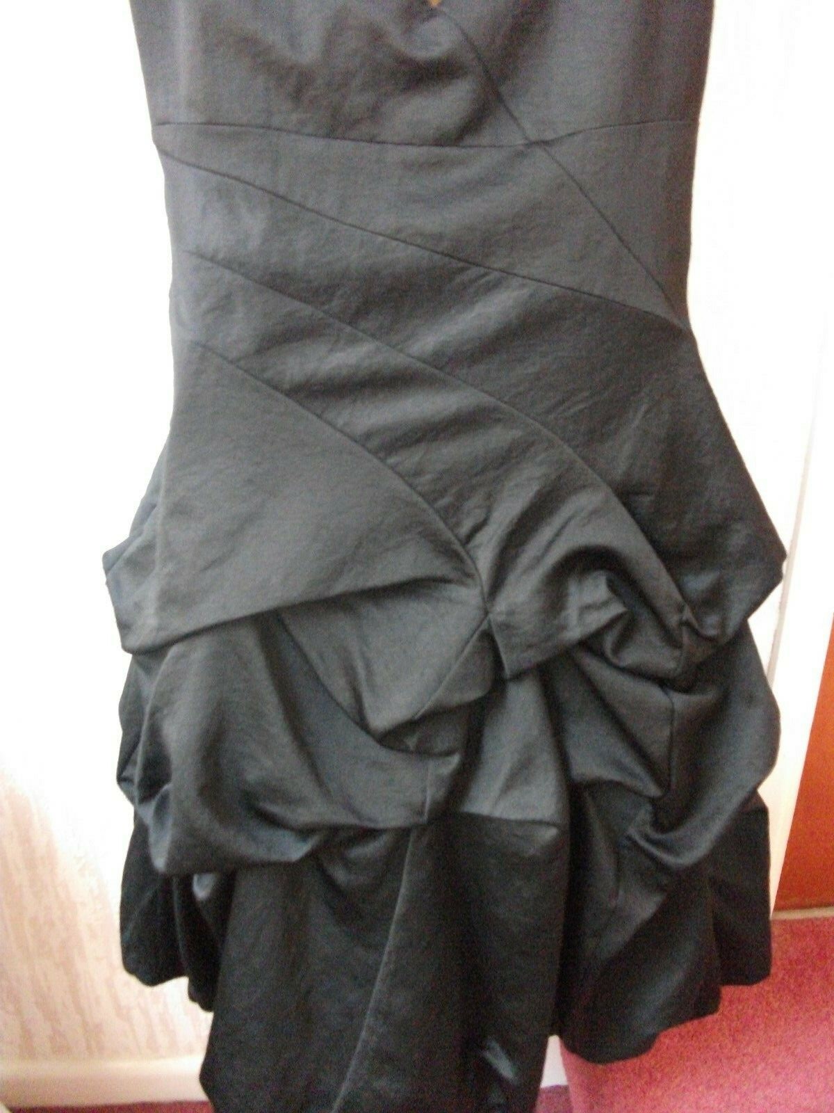 MONSOON CARMEL BLACK HITCHED BUBBLE HEM DRESS SIZE 12… - Gem