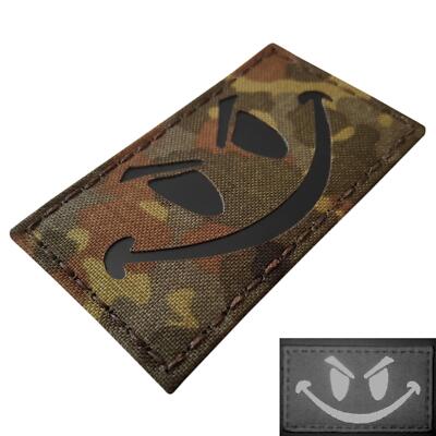 evil smiley infrared IR flecktarn bundeswehr morale german tactical 3 hook patch | eBay