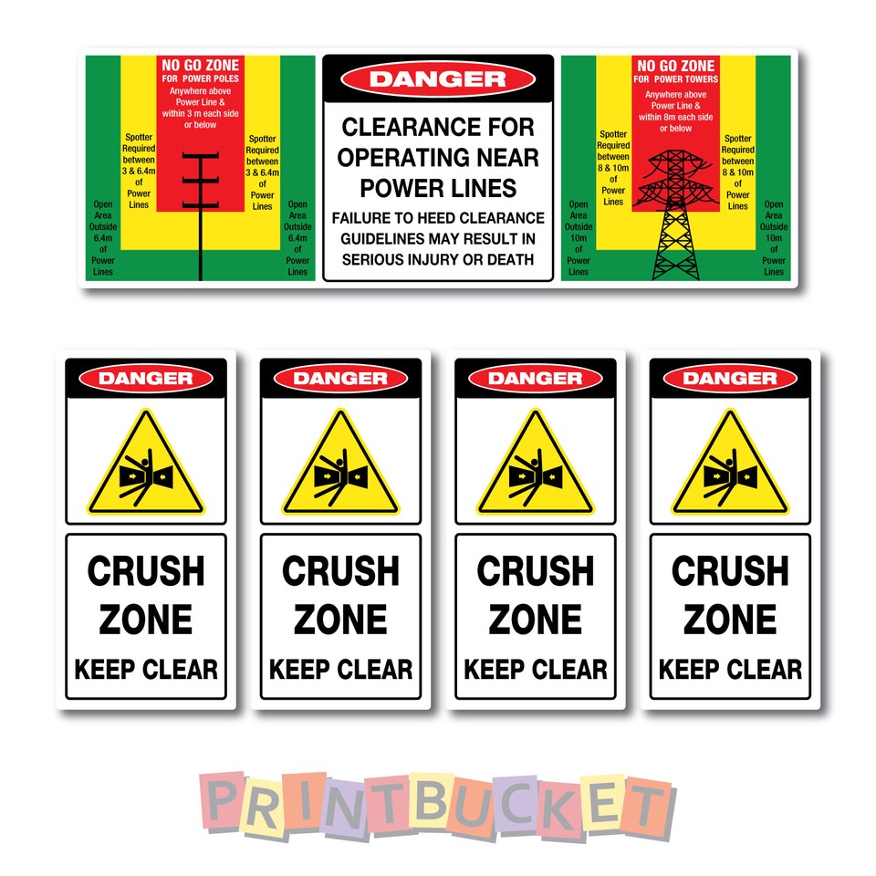 Truck With Mounted Crane risk assessment safety sticker kit hiab ...