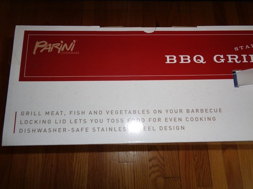 Parini Stainless Steel BBQ Grilling Basket With Locking Lid 11.5 ...