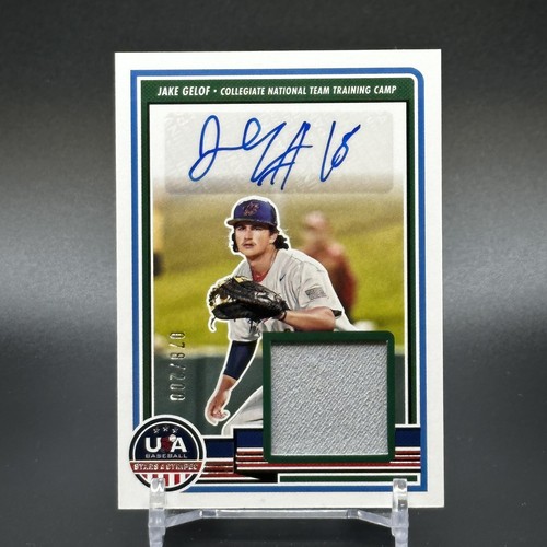 2023 USA Baseball Stars & Stripes Jake Gelof /200 Blue Auto Signature ...