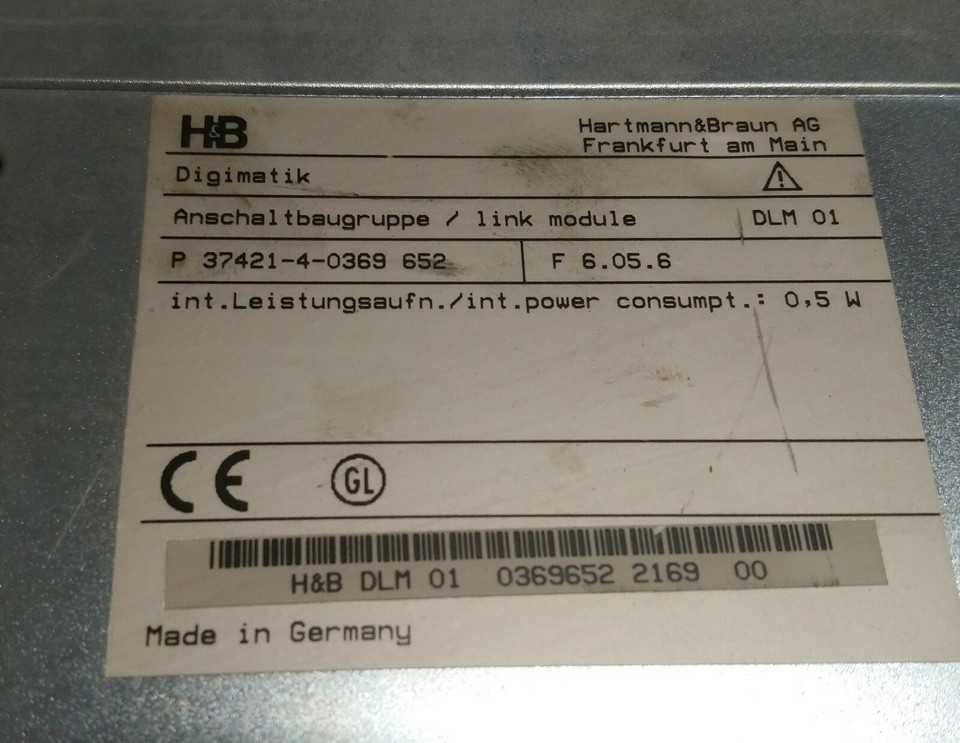 H&B HARTMANN & BRAUN DLM 01 0369652 MODULE | eBay
