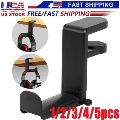 Rotating Headphone Stand Gaming Headset Holder Adjustable Under Desk ...
