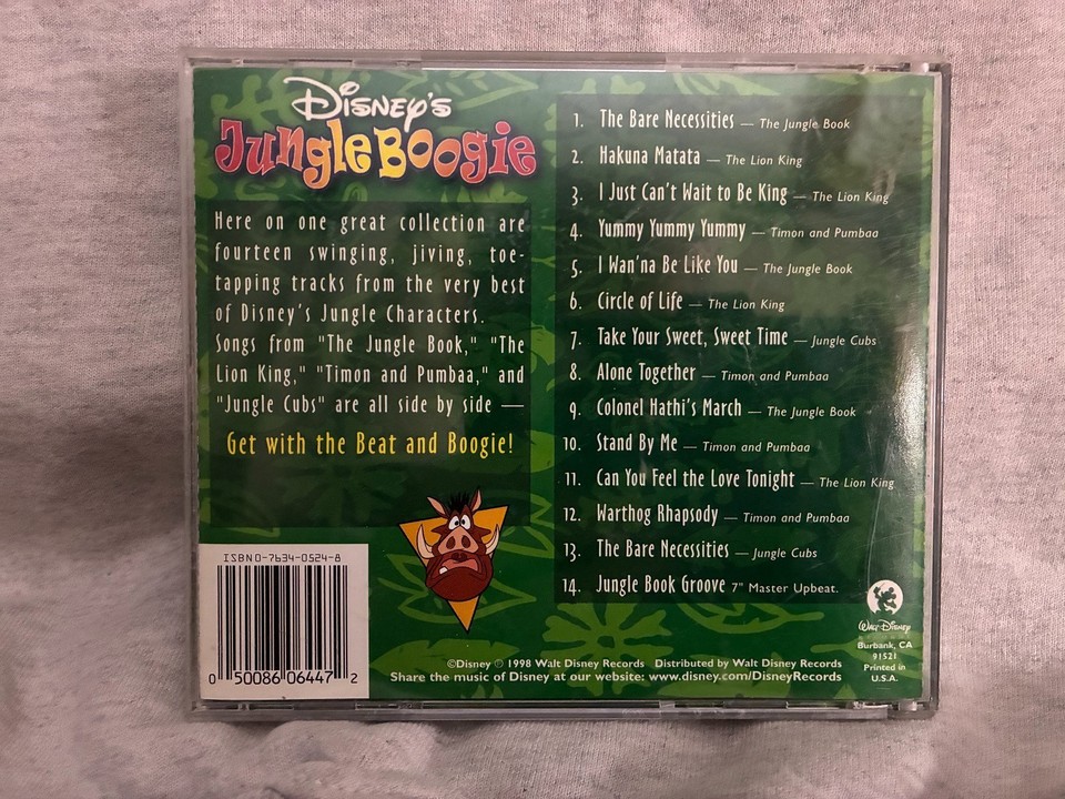 Disney's Jungle Boogie CD 1998 OST from Jungle Cubs, Timon And Pumbaa ...