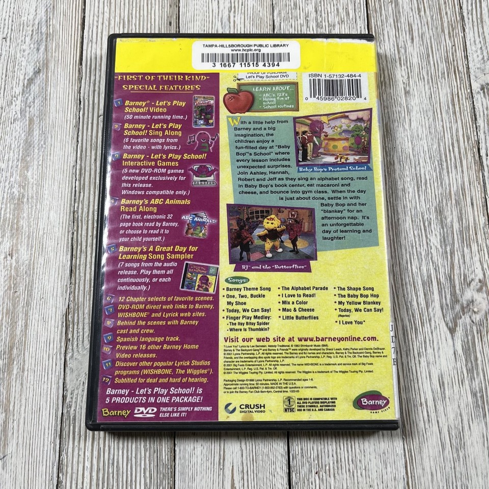 Barney Let's Play School! DVD 1999 Classic Collection Interactive Games ...
