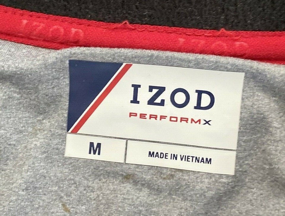 IZOD PerformX Men's Medium Full Zip Jacket Fleece Lined Knit Zip Greige ...