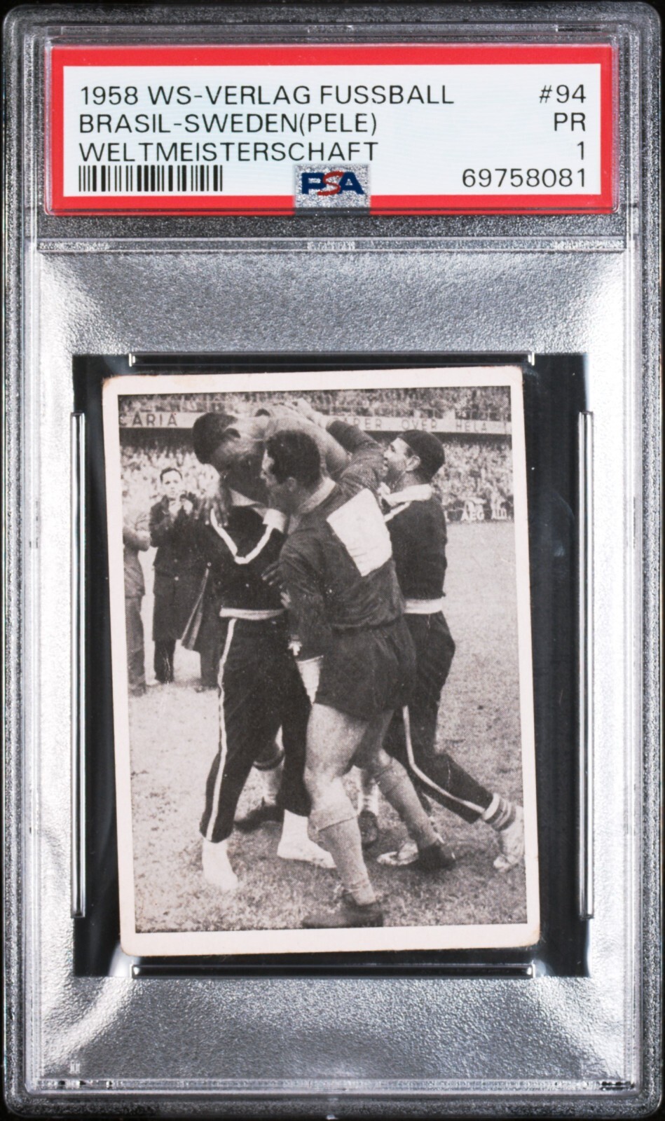 crying Pele 1958 WS-Verlag #94 Brasilien Schweden World Cup PSA 1 ...