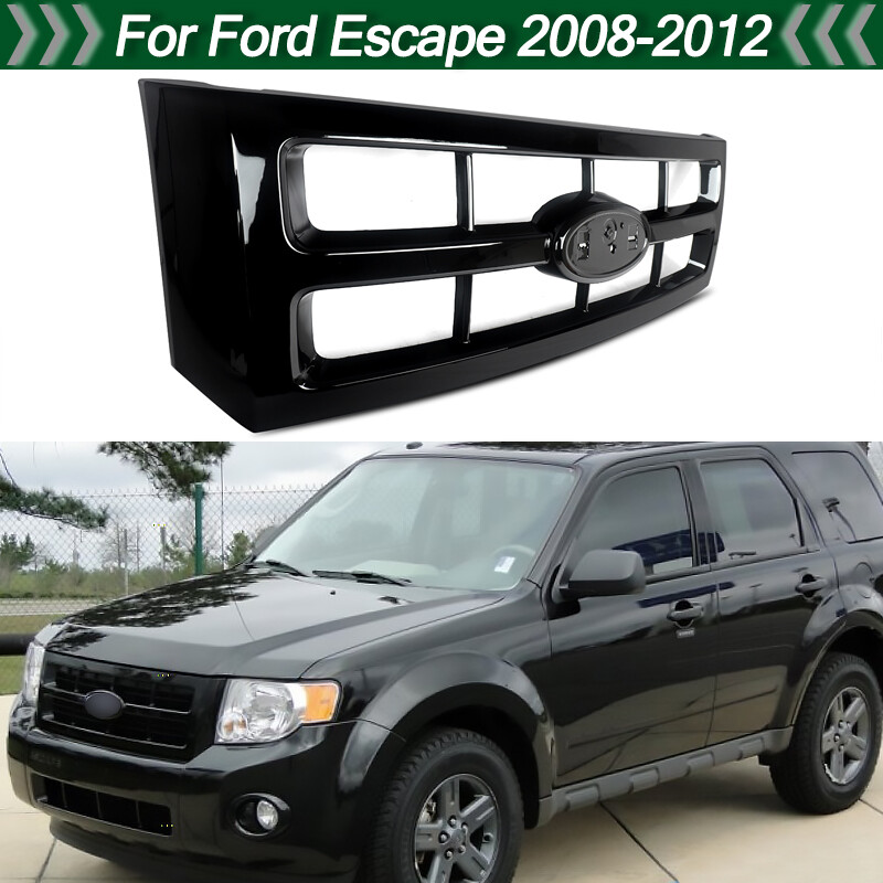 Fit For Ford Escape 2008-2012 Front Upper Bumper Grille Gloss Black ...