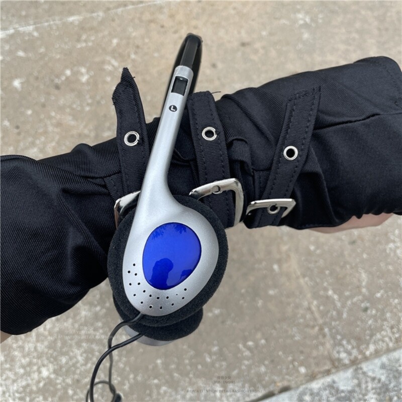 Headphones Y2k Personality Retro Headset Black Fashion Headset Over Ear ...