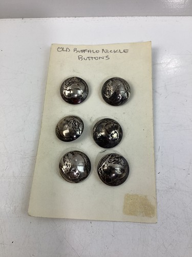 Vintage Domed Silver Buffalo Nickel Buttons, Lot of 6 | eBay