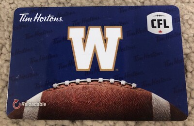 Winnipeg Blue Bombers CFL Tim Horton's CANADA Gift Card *No Value ...