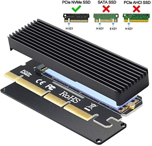 PCIe NVMe Adapter M.2 NVMe SSD to PCI-e x4/x8/x16 Converter Card with ...