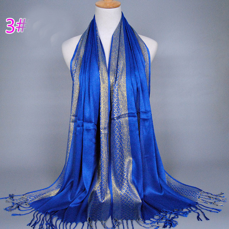 Islamic Hijab Women Tassel Long Scarf Muslim Turban Wrap Headscarf ...
