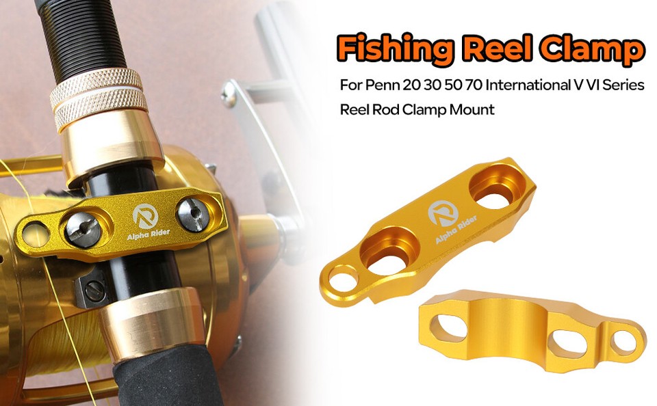 For PENN Reel Clamp Anodized Fishing Engraved Gold Color International ...