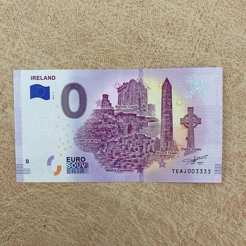Euro Souvenir Banknote Ireland Serial Number TEAJ 003333 | eBay