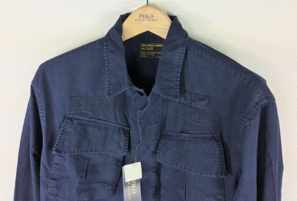 Polo Ralph Lauren Military Army Naval USRL Patch Ripstop Overshirt ...