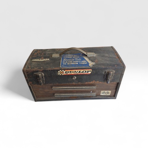 Rusty 70s Sears Craftsman Metal Wood Grain RALLY Racing Tool Box ...