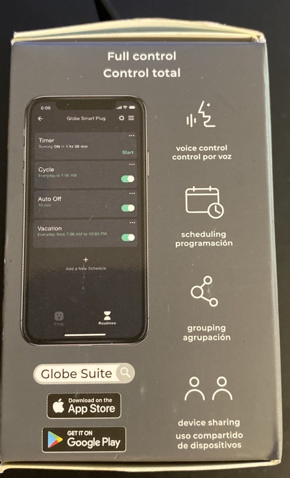 Globe Wi-Fi Smart Plug No Hub Required Works With Alexa, Siri, Hey ...