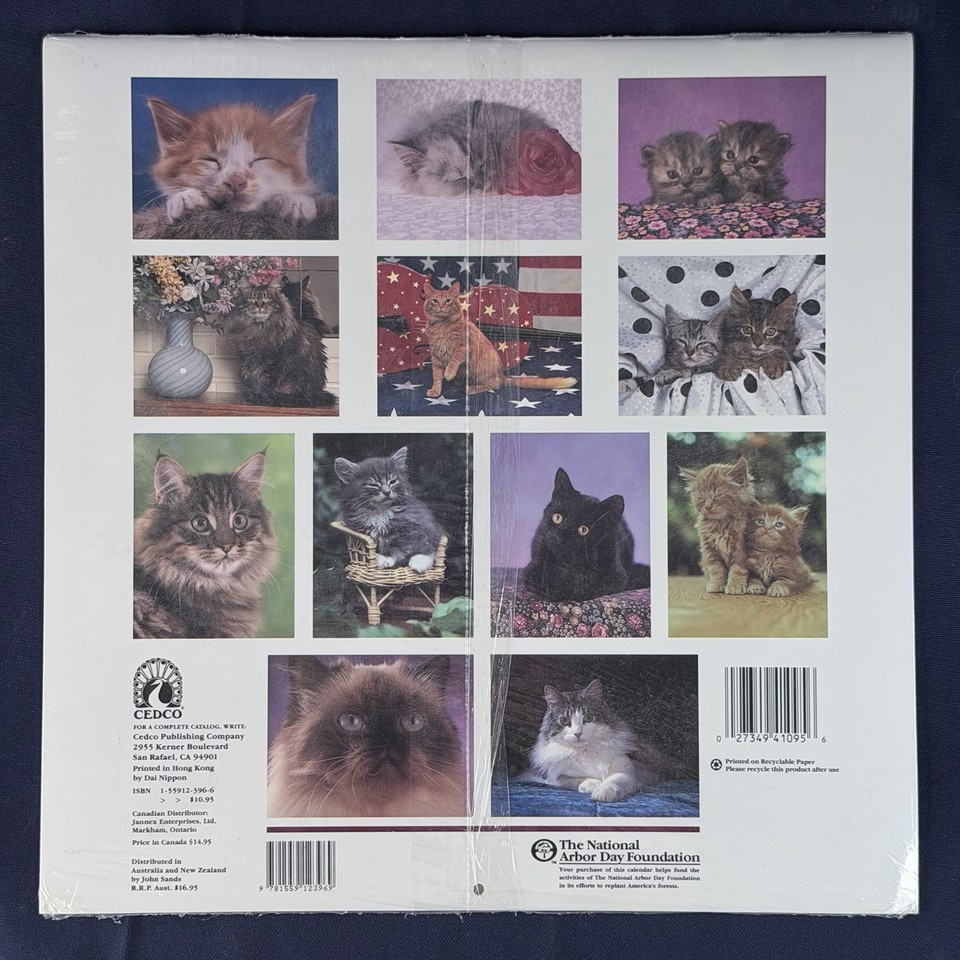 1994 Captivating Cats Vintage Calendar New Sealed Cedco Wall Decor ...