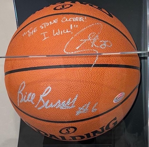 Steph Curry Signed & Inscribed Basketball with Bill Russell Auto ...