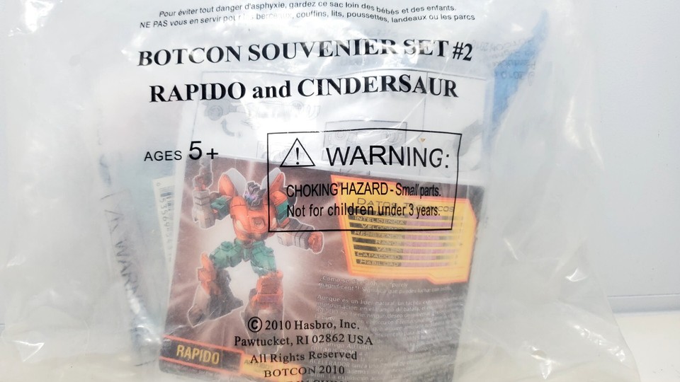 Transformers Botcon 2010 Cindersaur & Rapido Figure Set Mint In Bag | eBay
