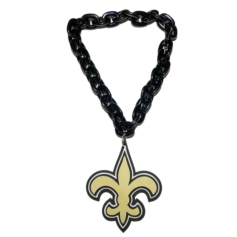 New NFL New Orleans Saints BLACK Fan Chain Necklace Foam Made in USA | eBay
