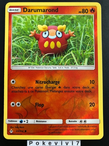 Carte Pokemon DARUMAROND 23/214 REVERSE Soleil et Lune 10 SL10 FR NEUF ...