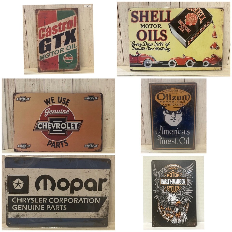 Lot Of Vintage Style Automotive Tin Sign For Man Cave Gas Oil Gas ...