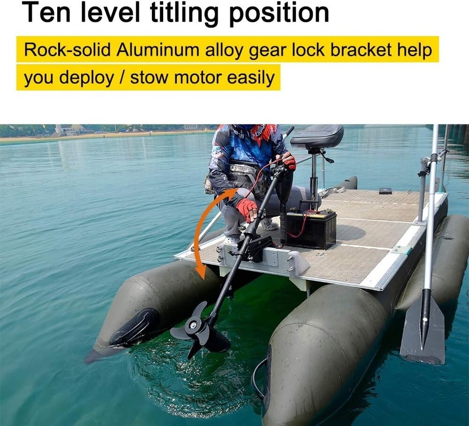 AQUOS Haswing 12V 55LBS 35.4" Transom Trolling Motor with Extendable ...