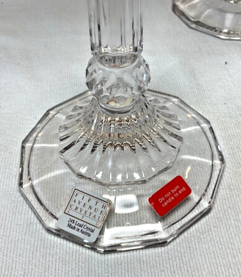 Fifth Avenue Crystal Pair of Candlestick Holders 8" Charleston 315197 ...