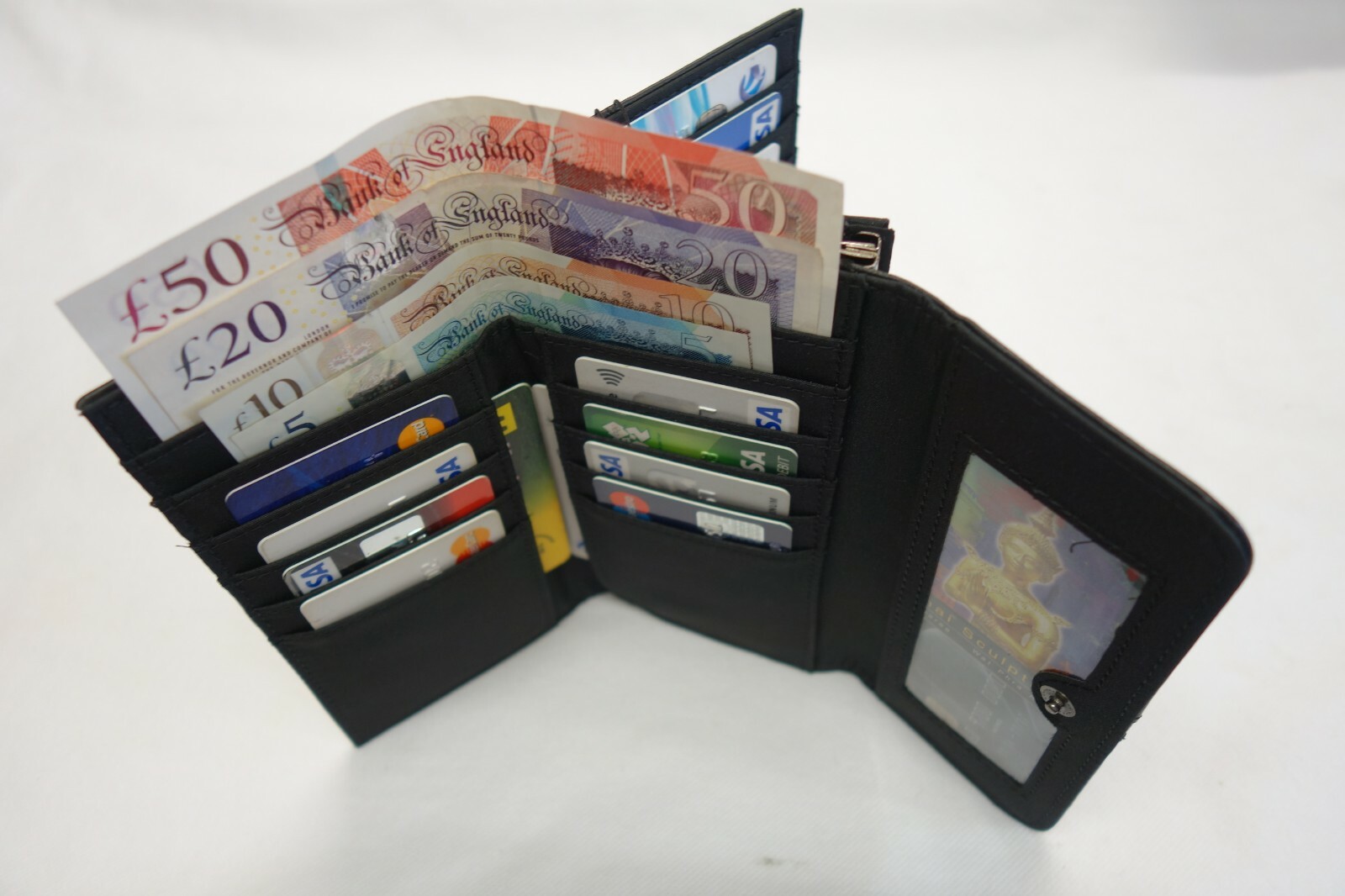 Ladies Leather Purse Wallet Black Extra Large Size | eBay UK