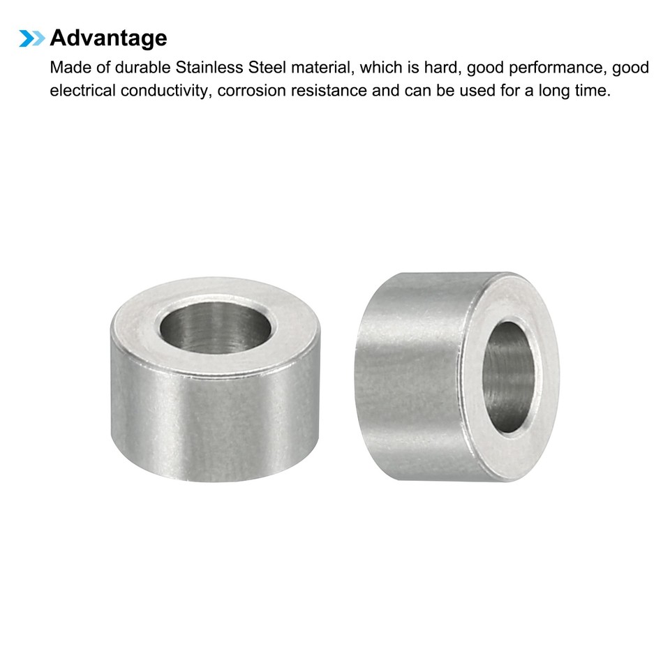 M5 Stainless Steel Spacers, 10 Pcs Metal Spacers 5.2mm ID x 10mm OD x ...
