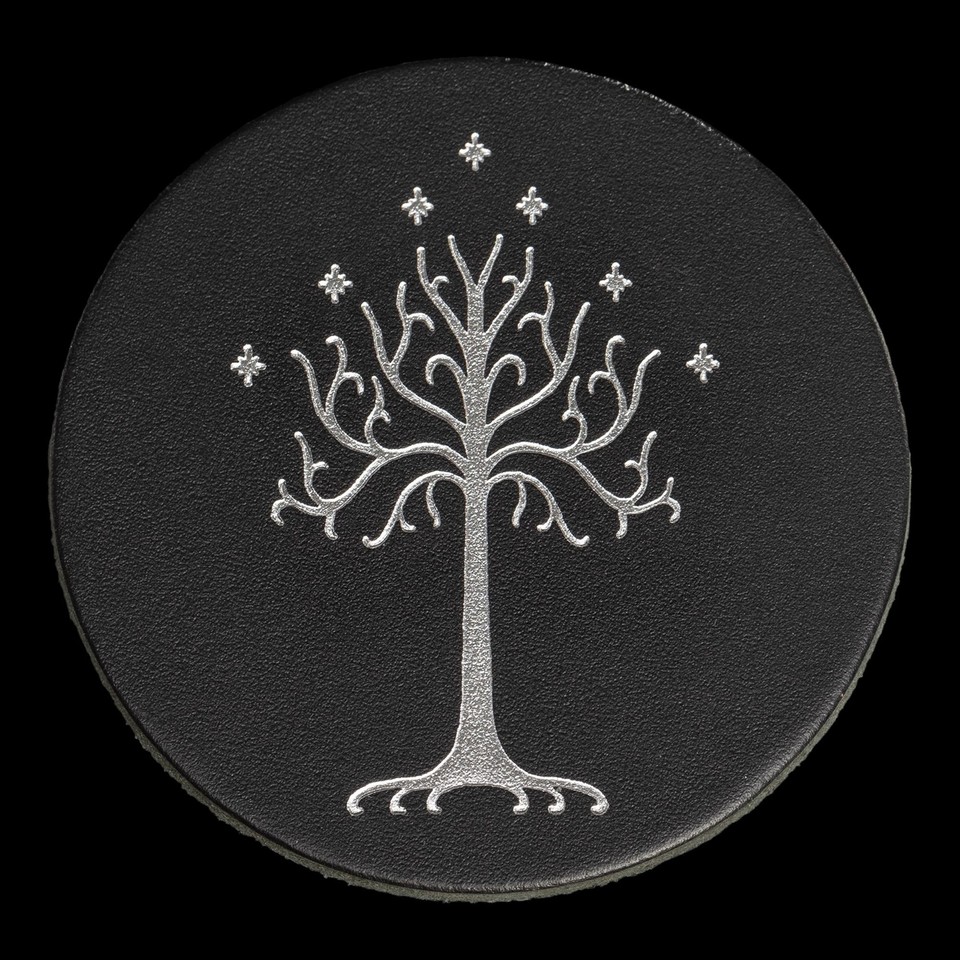 Weta Lord of The Rings White Tree Gondor Hobbit Real Leather 4 Coaster ...
