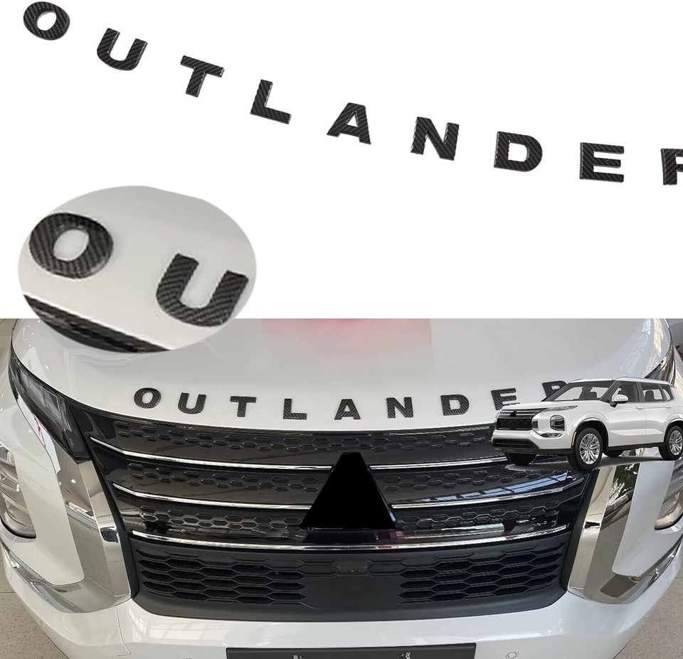 For Mitsubishi Outlander Accessories Hood Emblem Letters Adhesive ...