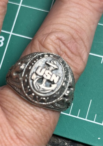 WWII USN US Navy Ring Silver | eBay