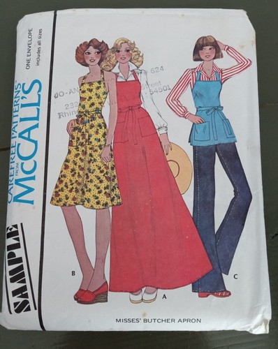 McCall's Apron Sewing Pattern Cobbler Butcher Misses Sizes P-L Uncut ...