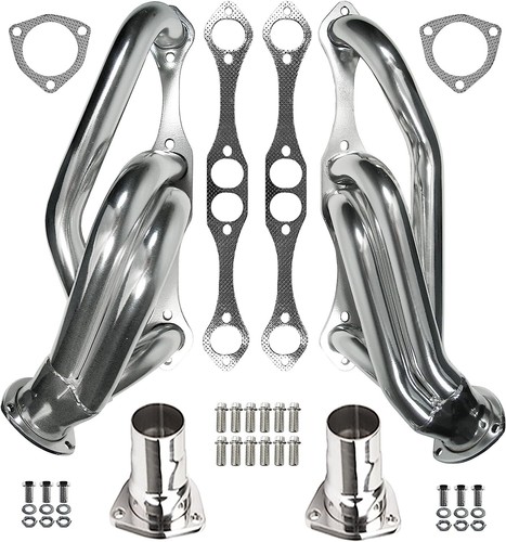 NEW 55-57 CHEVY CHASSIS HEADERS FOR RACK & PINION,SBC 262-400,POLISHED ...
