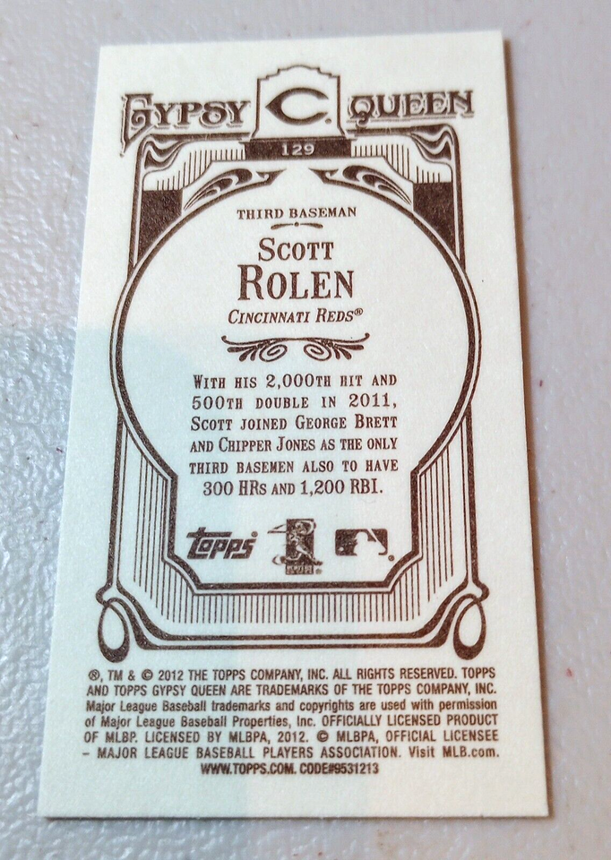 2012 Topps Gypsy Queen Scott Rolen Mini & Base Cards HOF | eBay UK