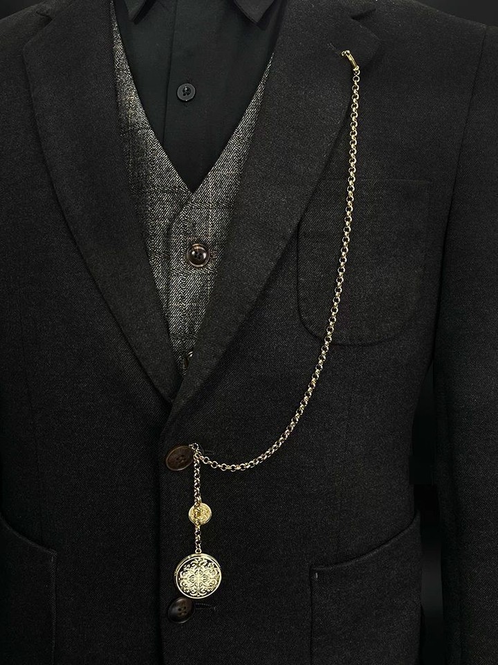 Pocket watch nostalgic retro vest chain men's suit vest chain long ...