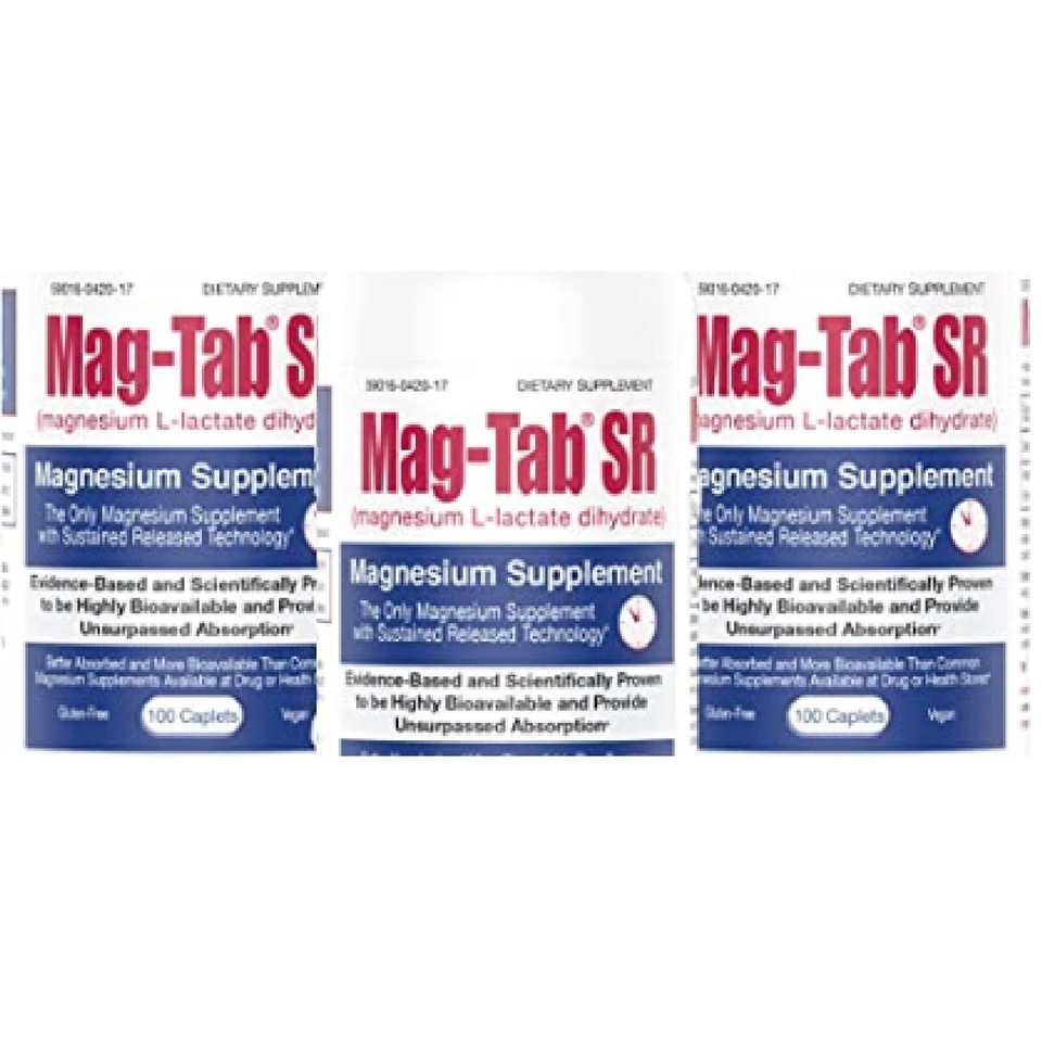 Mag Tab SR Magnesium L Lactate Dihydrate 84mg Caplets Dietary ...
