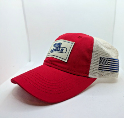 K Products Dekalb Corn Seed Mesh Snapback Farming Hat Red with Flag One ...