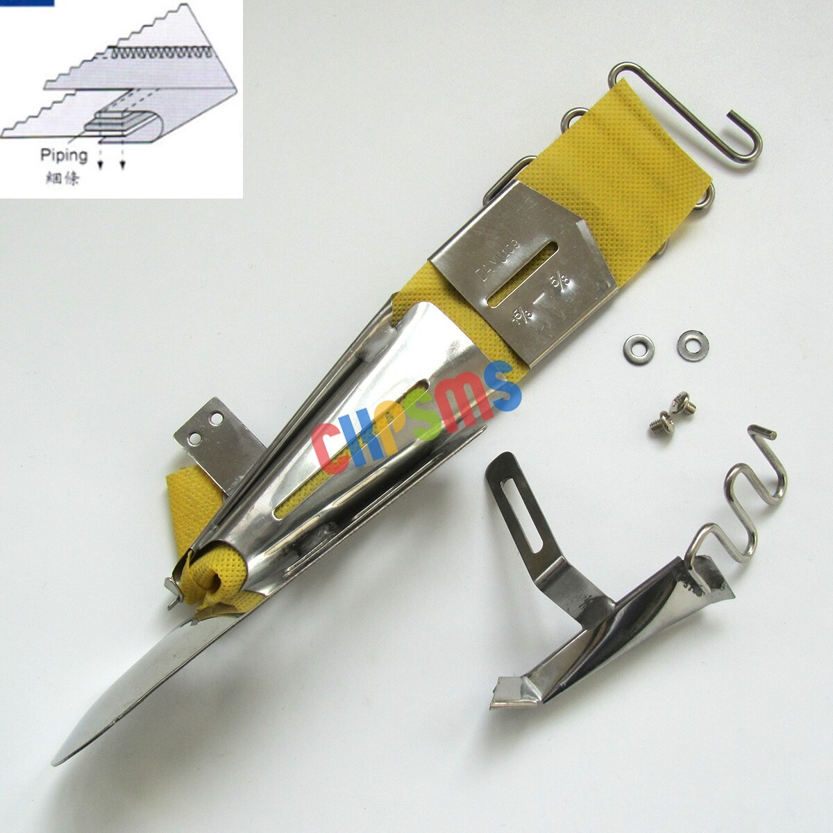 right angle binder with piping-loose bottom for 2 or 3 needle cover ...