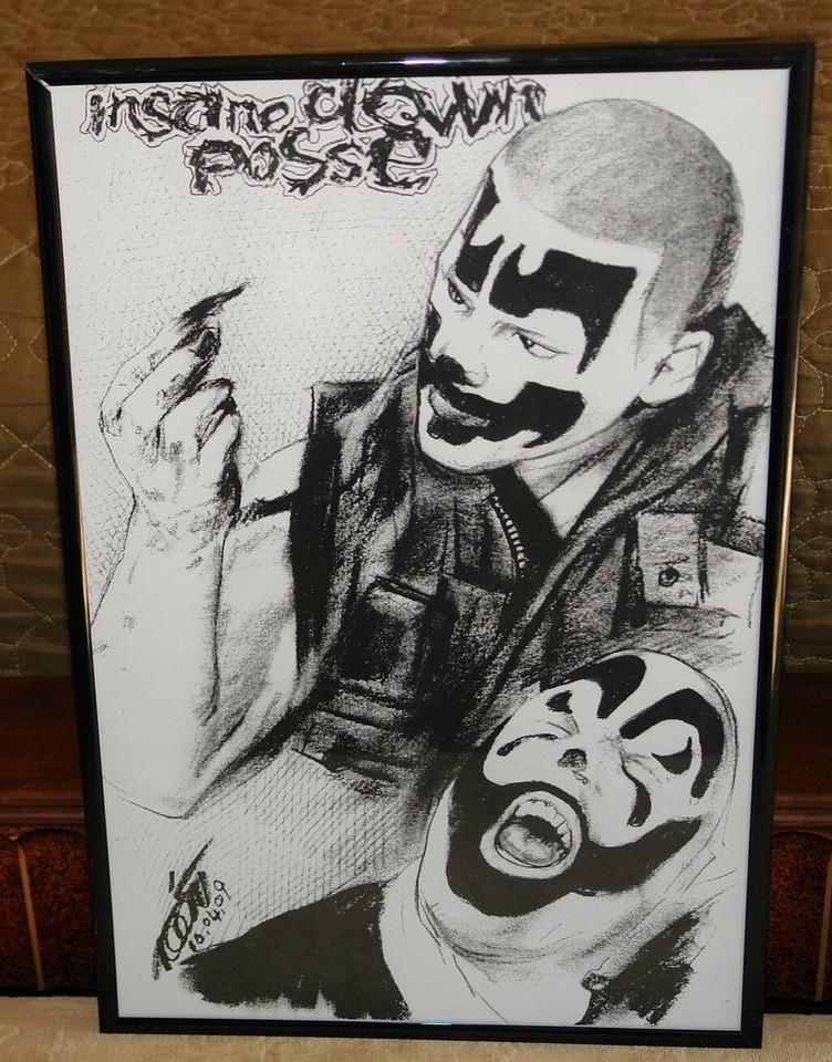 2-Insane Clown Posse ICP Framed Print Drawings, Used | eBay