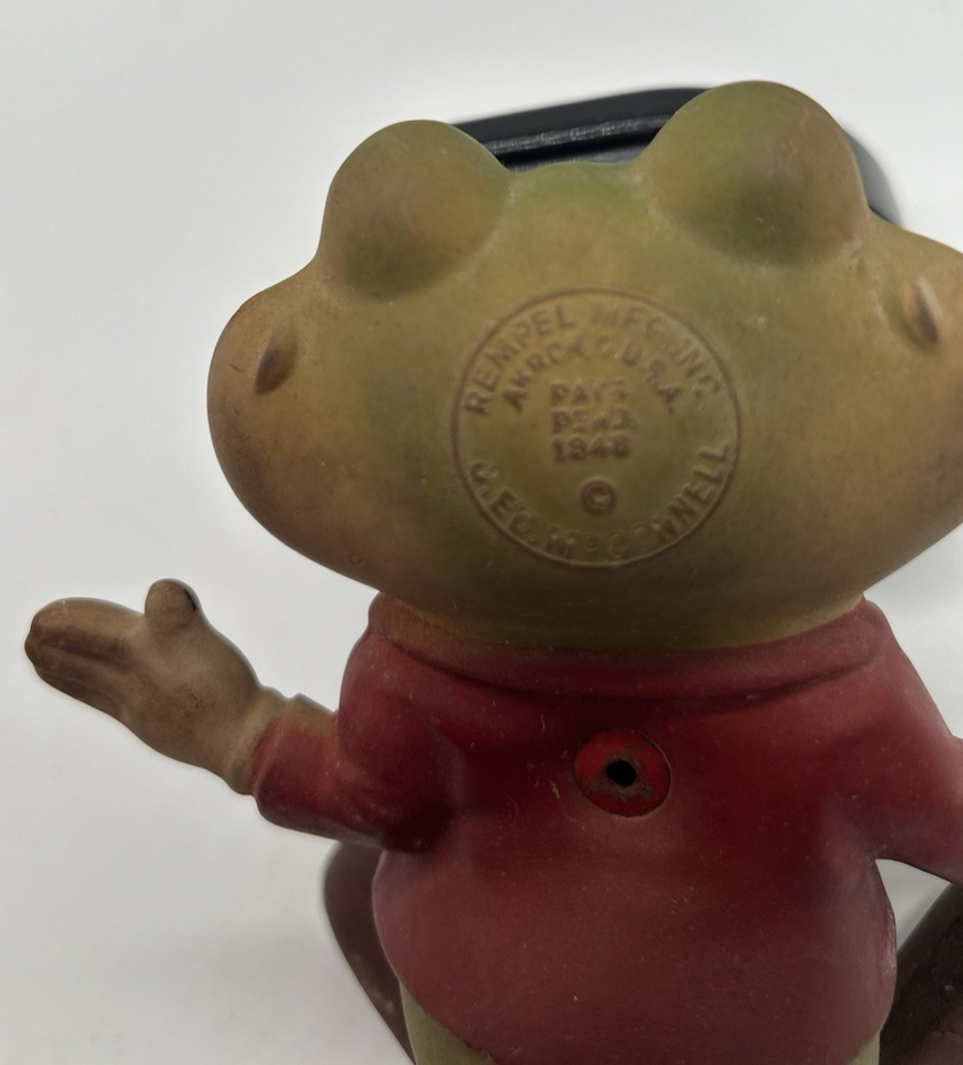Vintage 1948 Rempel Froggy the Gremlin Rubber Squeeze Toy Frog 5" Works ...